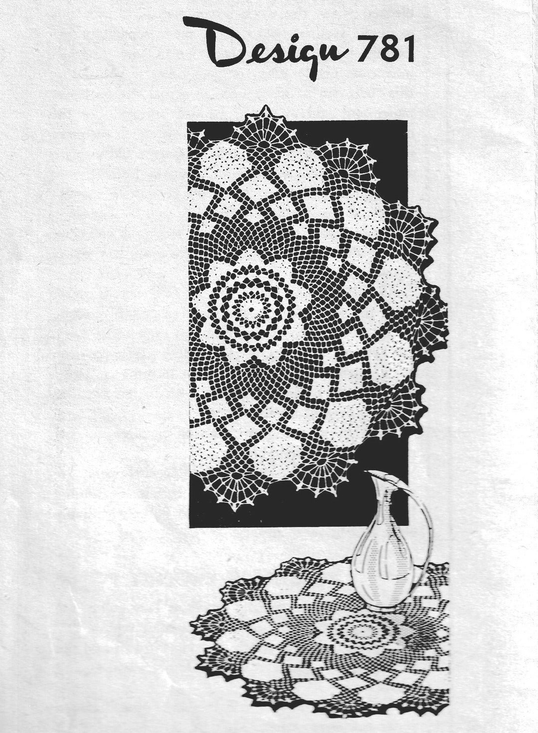 Vintage Crochet Pattern for 781 Round Doily Place Mats or Buffet Set ...