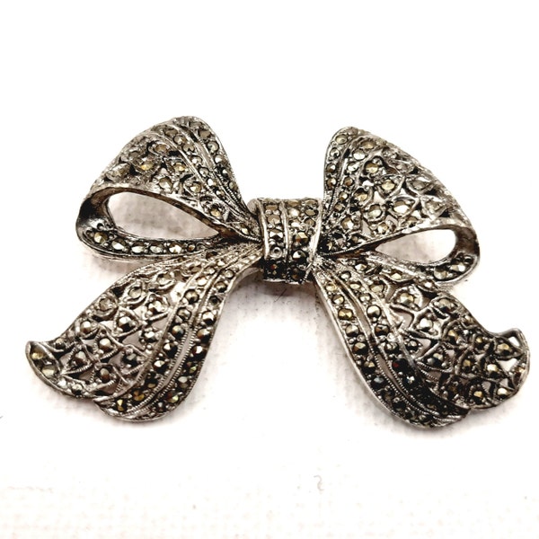 Marcasite Bow Brooch - Etsy