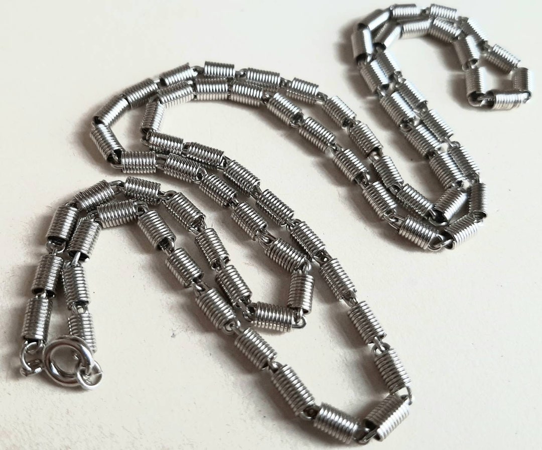3x Vintage Necklace Chains... Repurpose Lot... New Old Stock... Coiled ...
