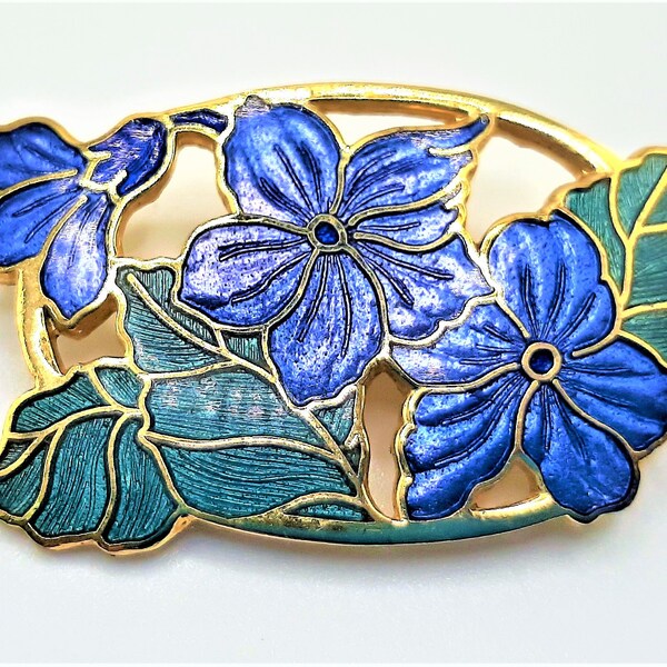 Teal Flower Brooch - Etsy