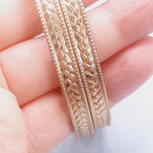 Pair Gold Stacking Bangles... Slim Textured Metal... Dark Goldtone - Etsy