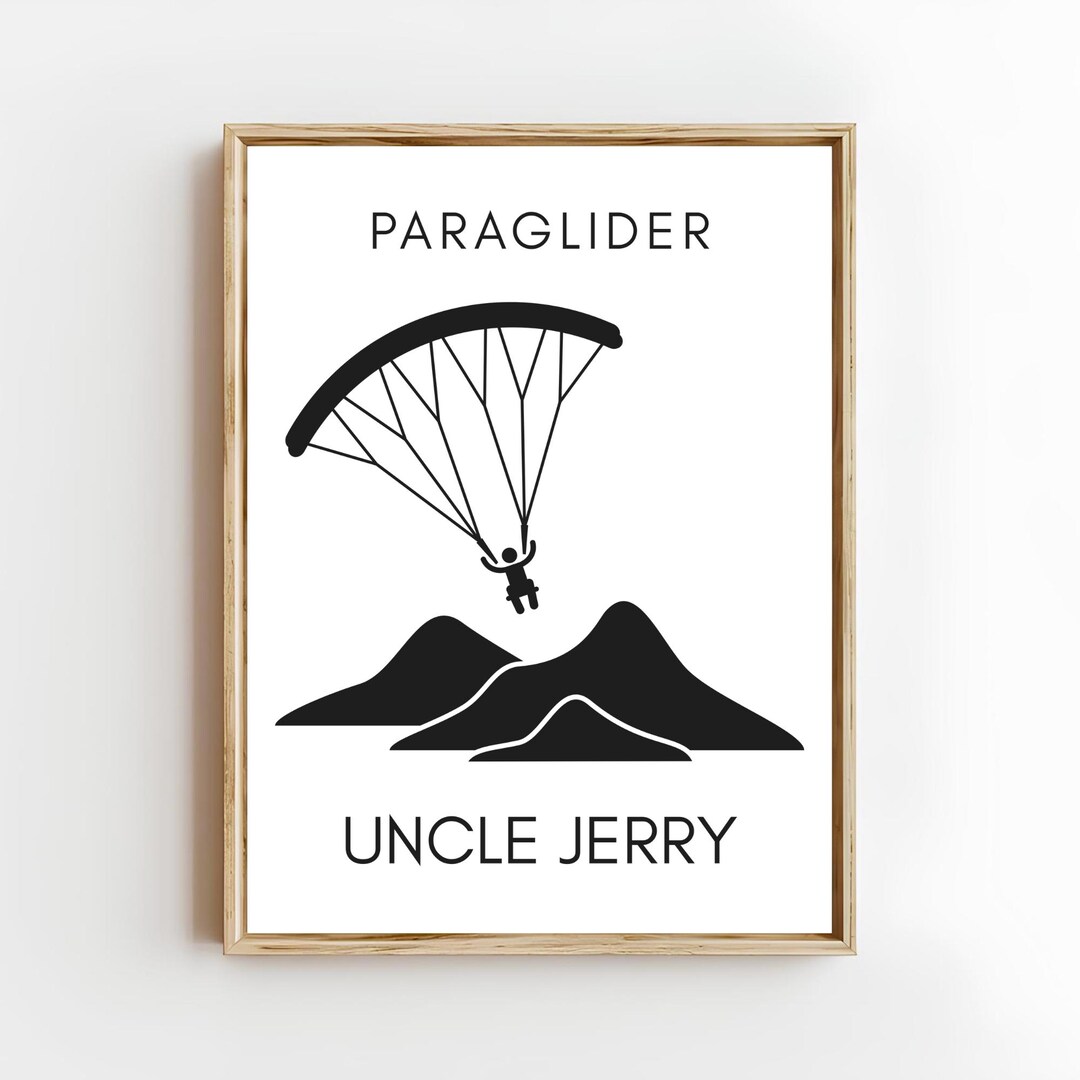 Custom Paragliding Wall Art | Personalized Pilot Name Print | Adventure ...