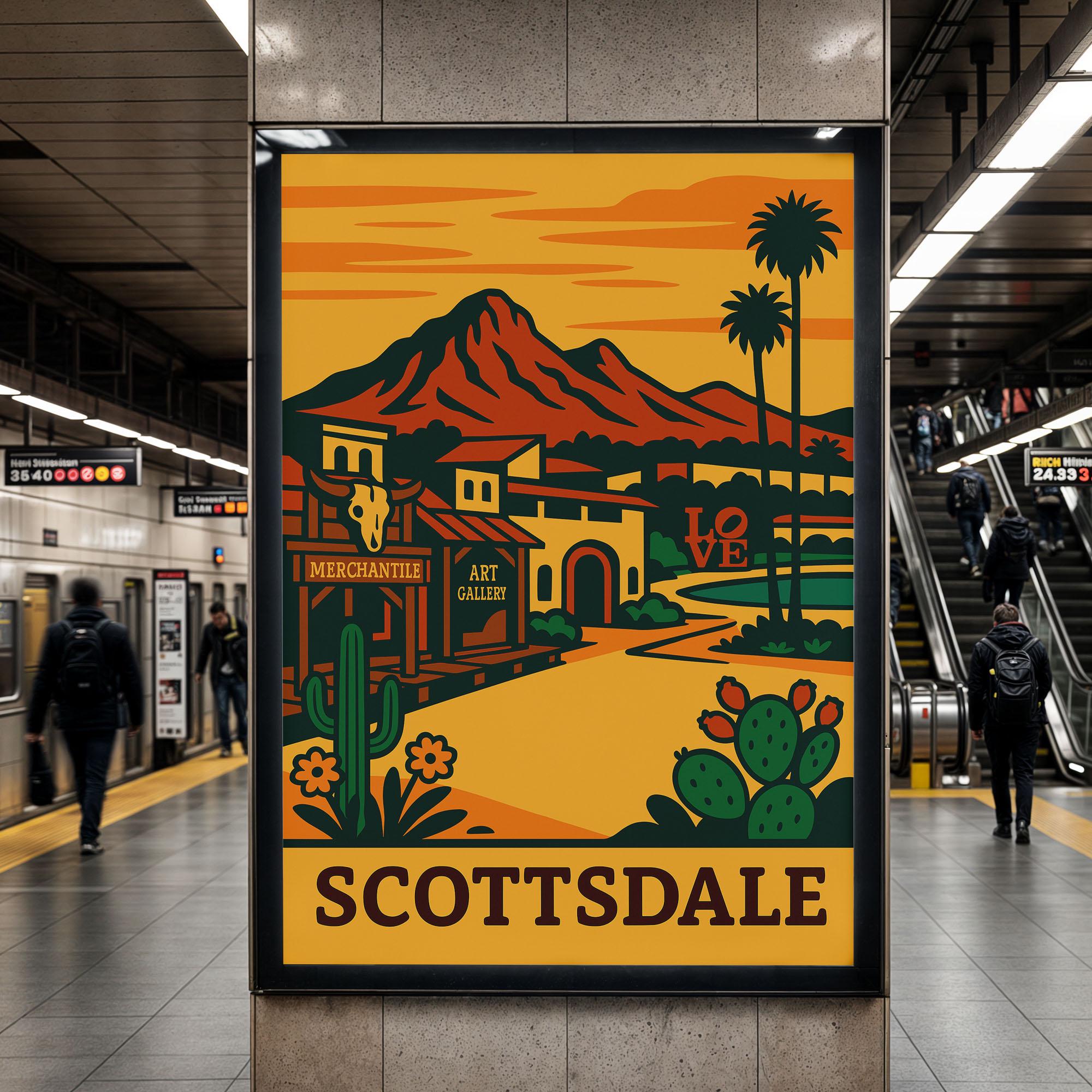 Scottsdale Arizona Photo Print, Arizona Skyline Poster Print, Camelback ...