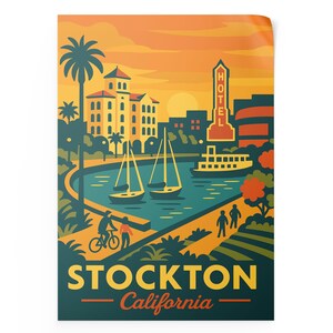 Stockton California Photo Print, California Skyline Poster Print ...