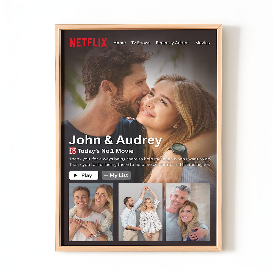 Personalized Netflix Poster for Couples | Custom Romantic Movie Style ...