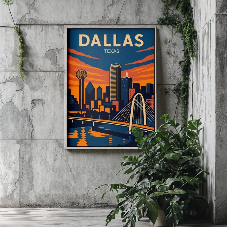 Dallas Photo Print, Dallas Skyline at Dusk Poster Print, Dallas TX Wall ...