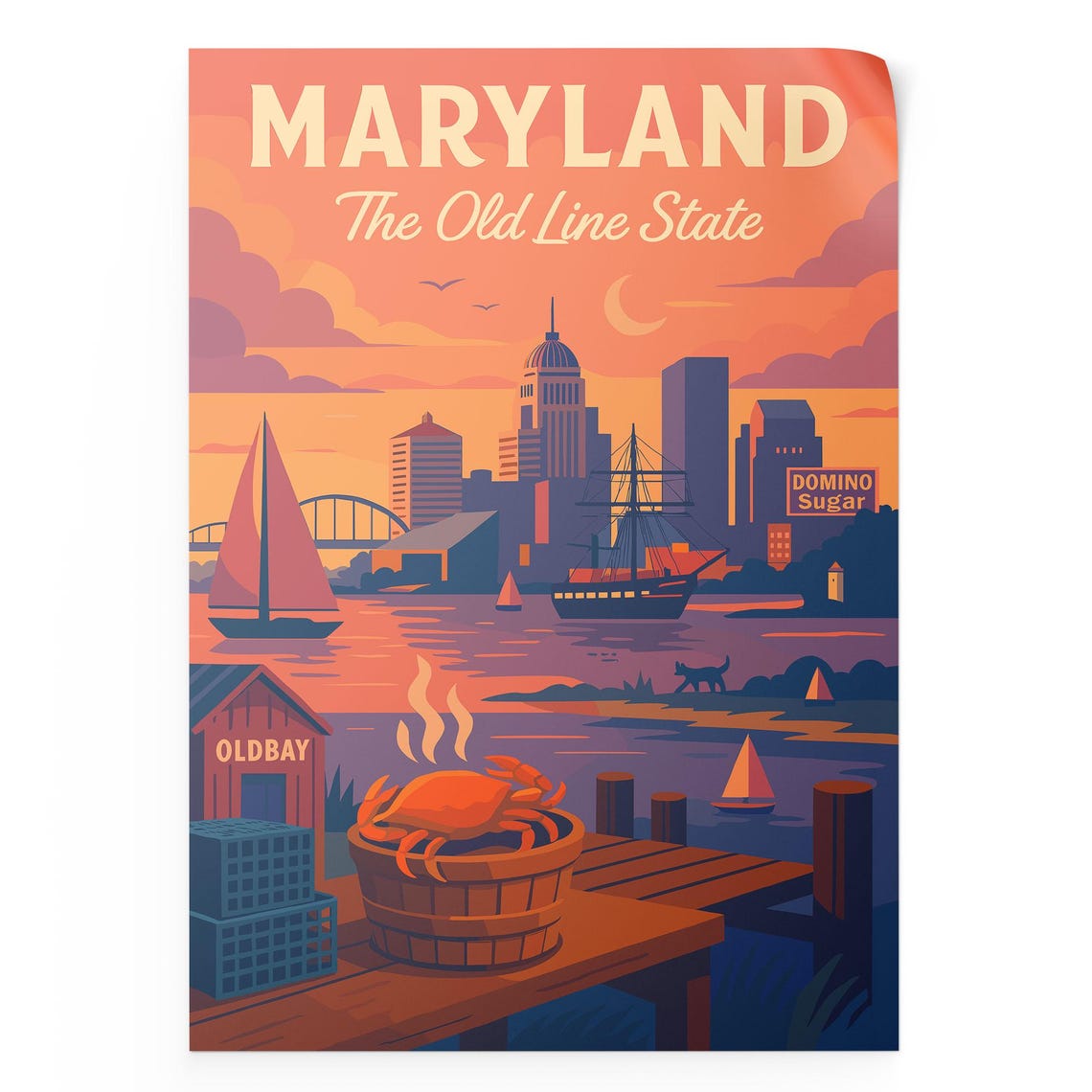 Maryland Photo Print, Baltimore Skyline Poster Print, Chesapeake Bay ...