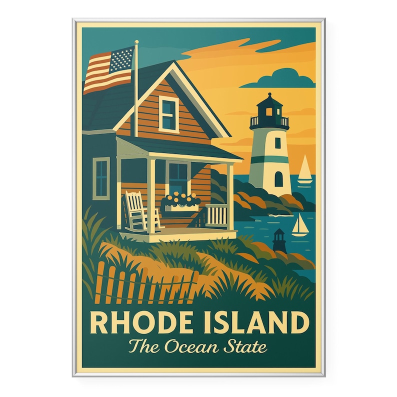 Rhode Island Photo Print, Ocean State Poster Print, Nautical Travel ...