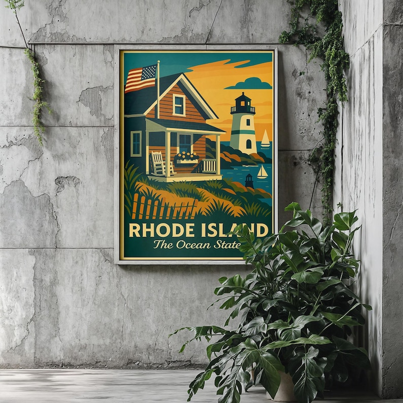 Rhode Island Photo Print, Ocean State Poster Print, Nautical Travel ...