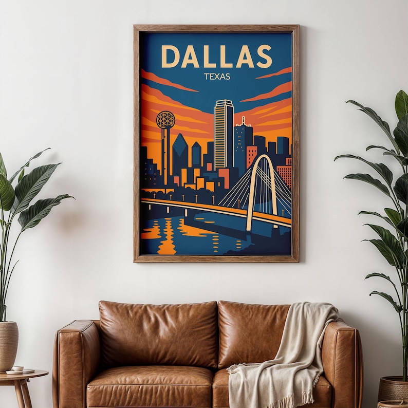 Dallas Photo Print, Dallas Skyline at Dusk Poster Print, Dallas TX Wall ...