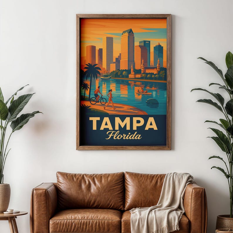 Tampa Florida Photo Print, Tampa Bay Skyline Poster Print, Bayshore ...