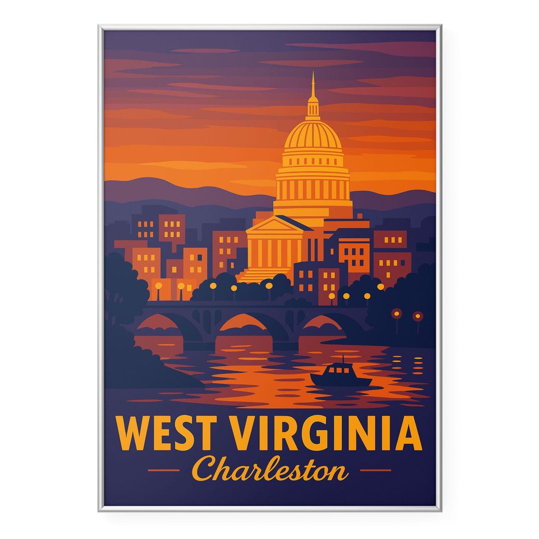 West Virginia Photo Print, Capitol Building Sunset Poster Print ...