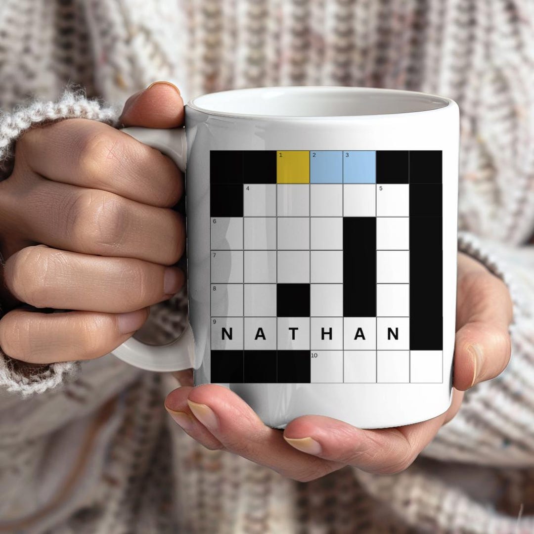 Personalized Crossword Mug, Unique Gift, Coffee Mug, Ceramic Mug ...