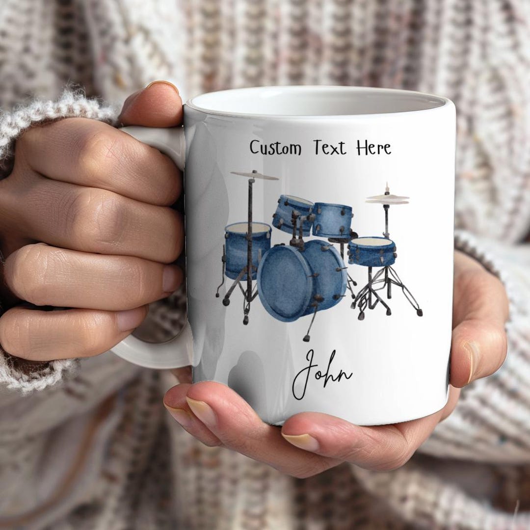 Personalized Drum Set Mug, Unique Gift, Coffee Mug, Ceramic Mug ...