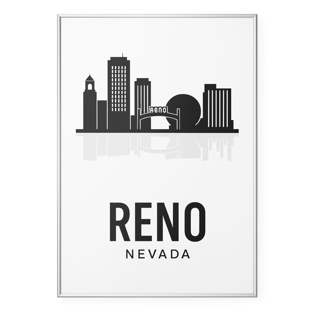 Reno Nevada Skyline Photo Print, Cityscape Poster Print, Souvenir Gift ...