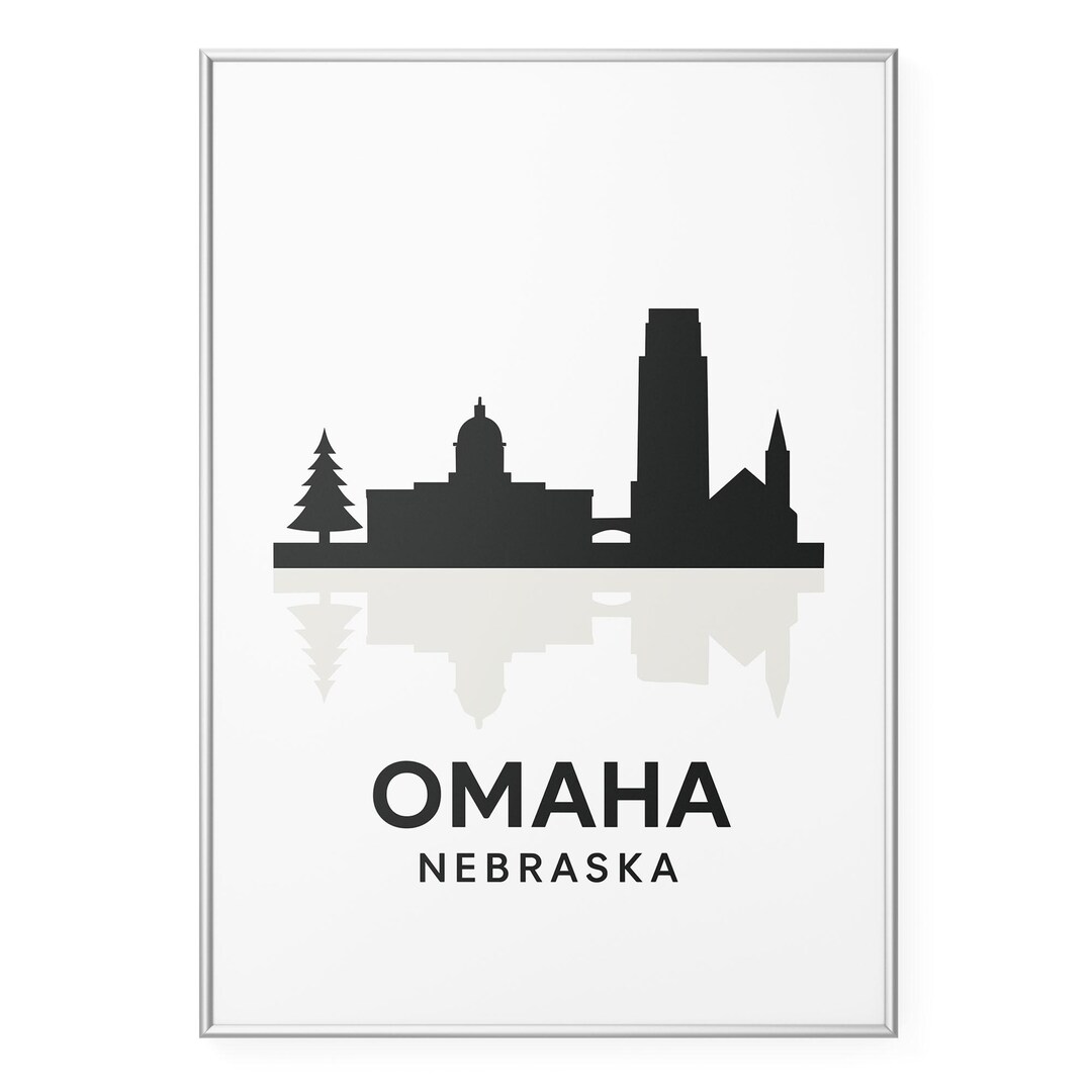 Omaha Nebraska Skyline Photo Print, Black and White Poster Print ...