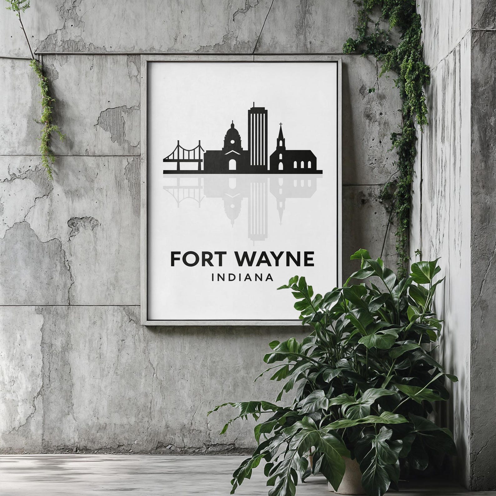 Fort Wayne Indiana Skyline Photo Print, Cityscape Poster Print, Travel ...