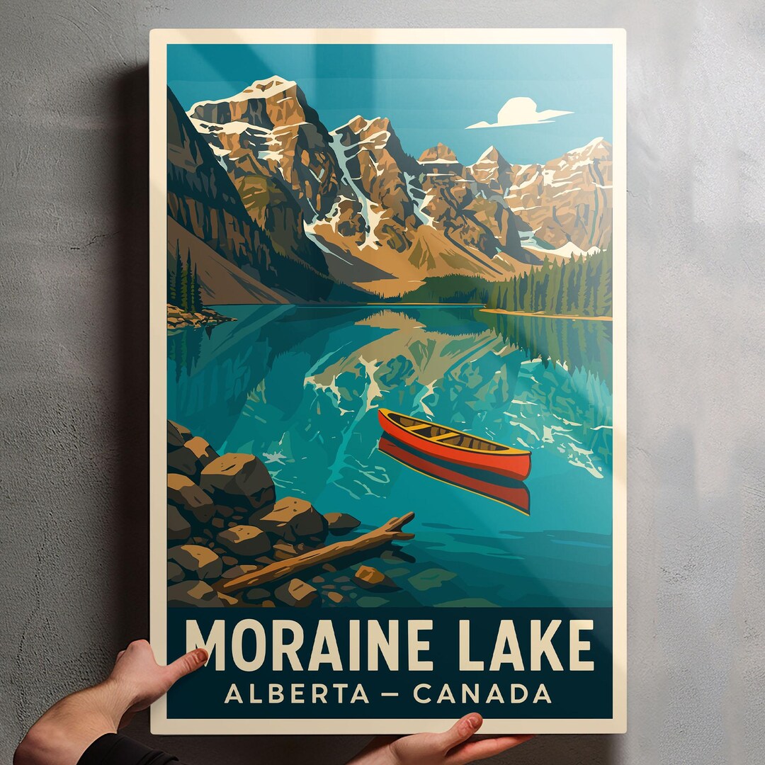 Moraine Lake Alberta Canada Photo, Glossy Aluminium Metal Photo Panel ...