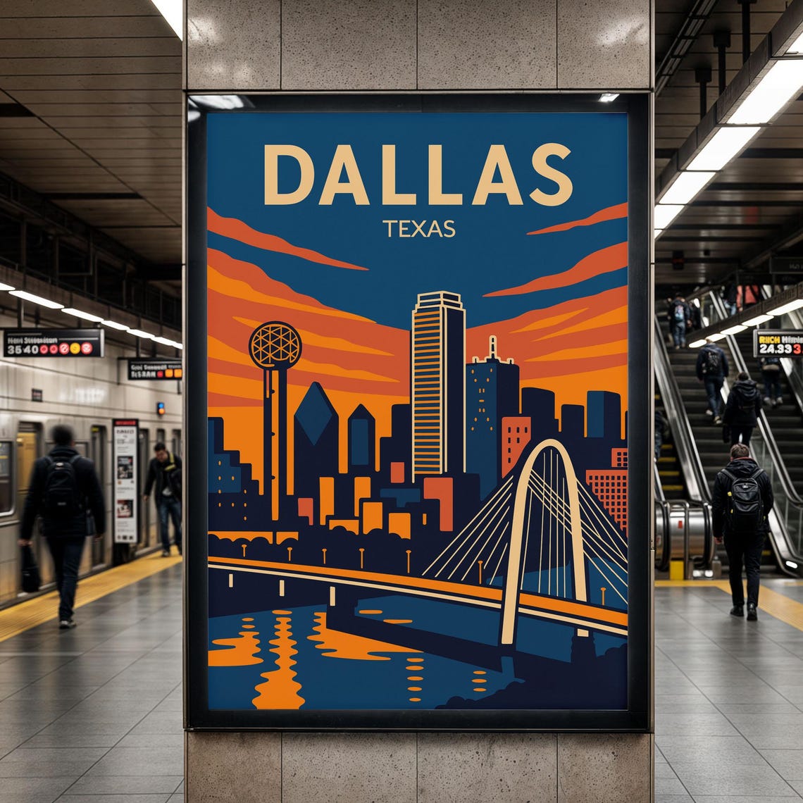 Dallas Photo Print, Dallas Skyline at Dusk Poster Print, Dallas TX Wall ...