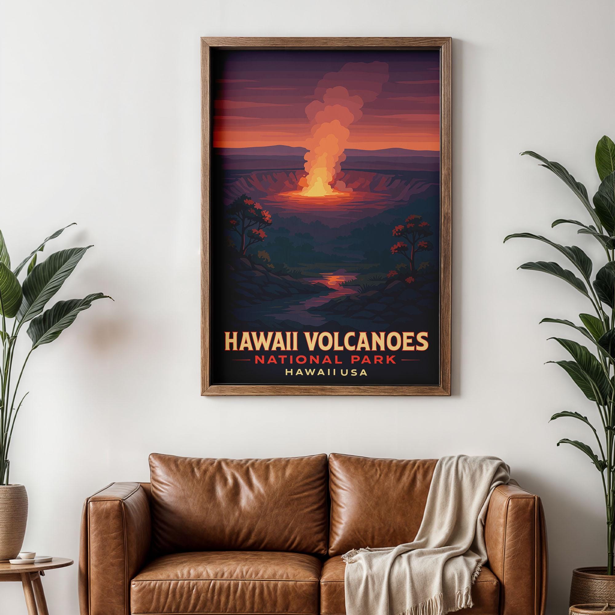 Hawaii Volcanoes National Park Photo Print, Lava Crater Poster Print ...