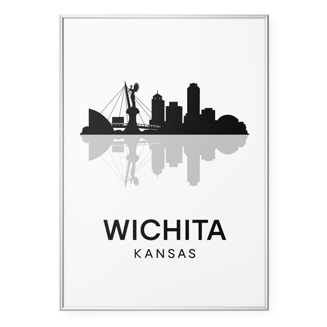 Wichita Kansas Skyline Photo Print, Minimalist City Silhouette Poster ...