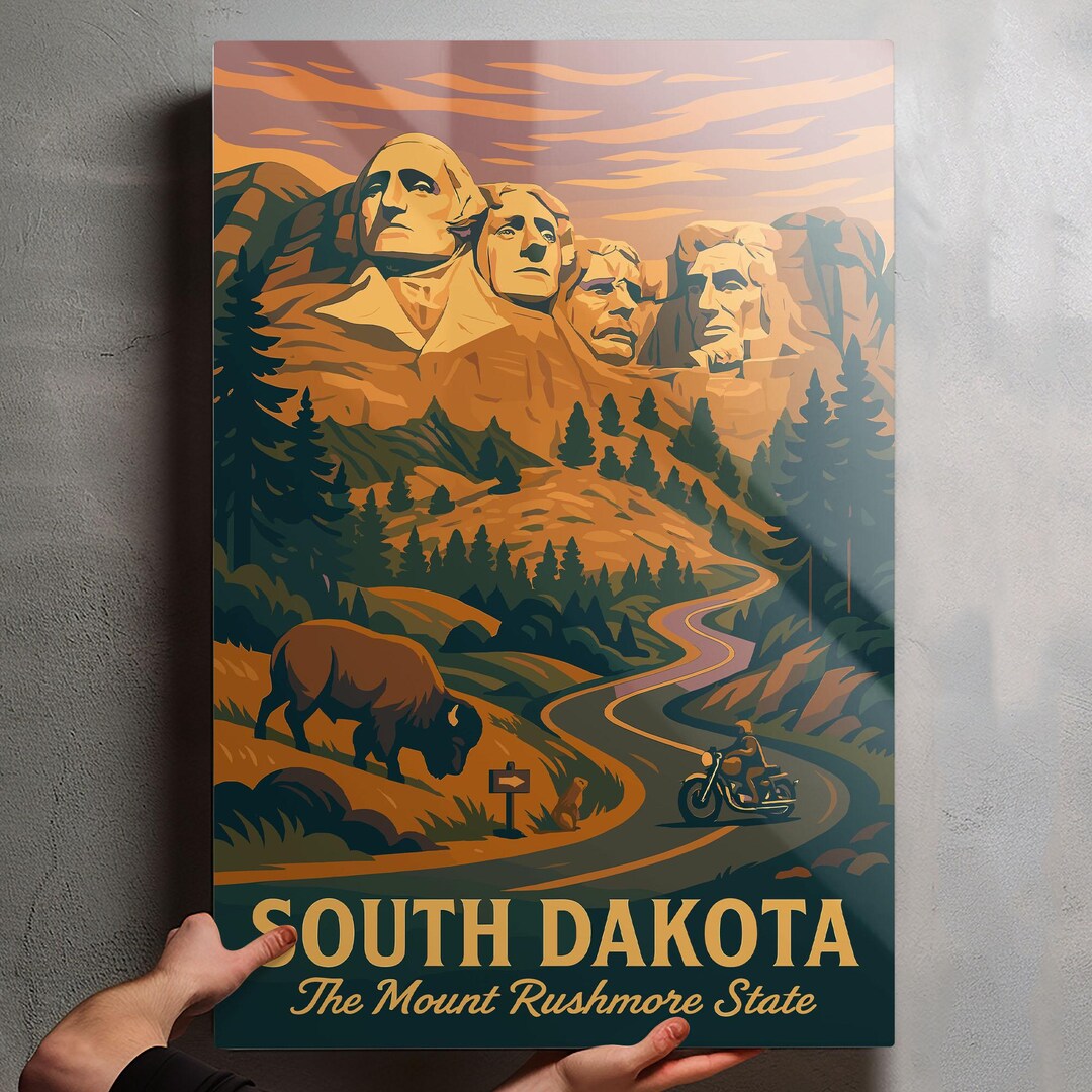 South Dakota the Mount Rushmore State Photo, Glossy Aluminium Metal ...