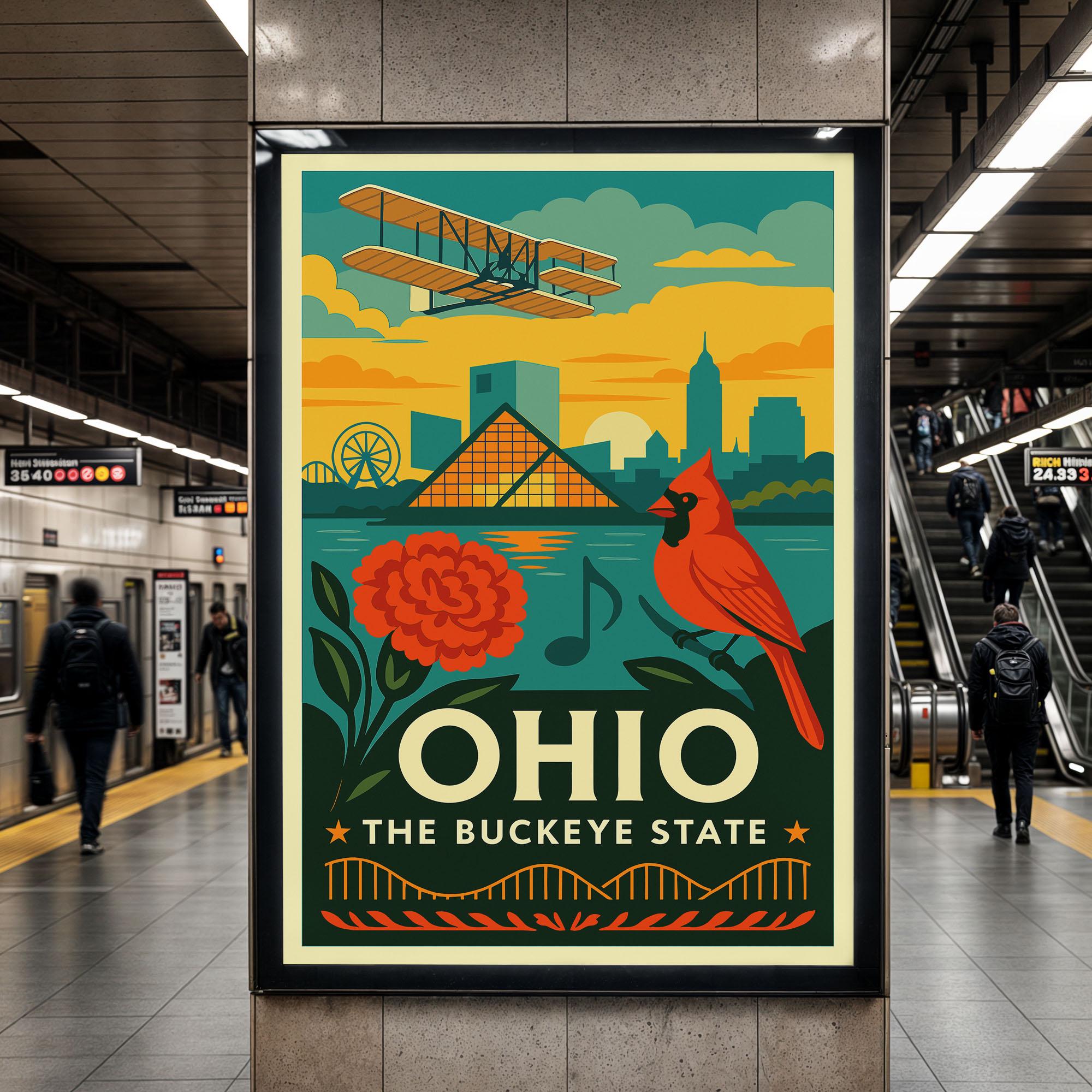 Ohio Photo Print, Ohio Skyline Poster Print, the Buckeye State Wall Art ...