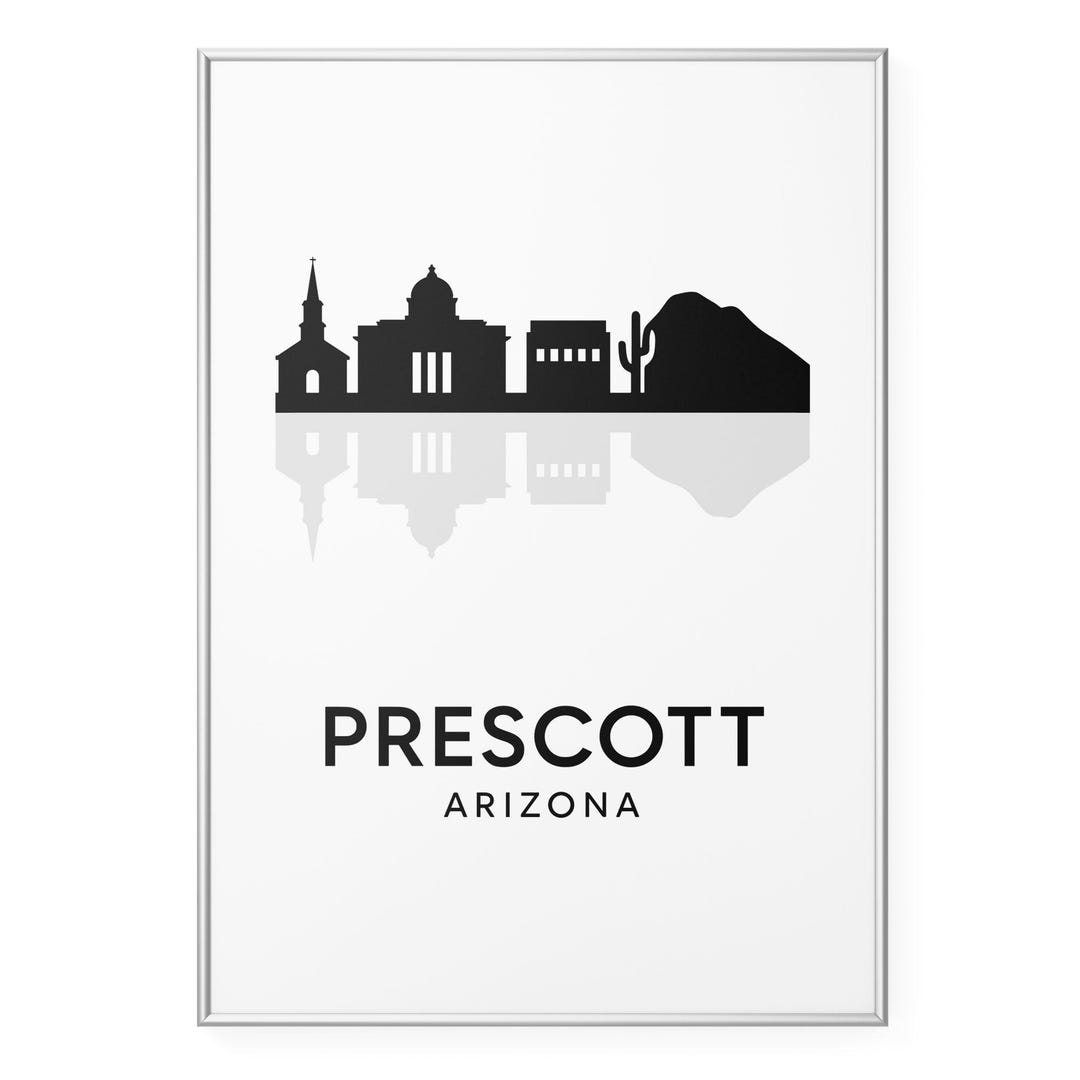 Prescott Arizona Skyline Photo Minimalist Print, Cityscape Poster Print ...