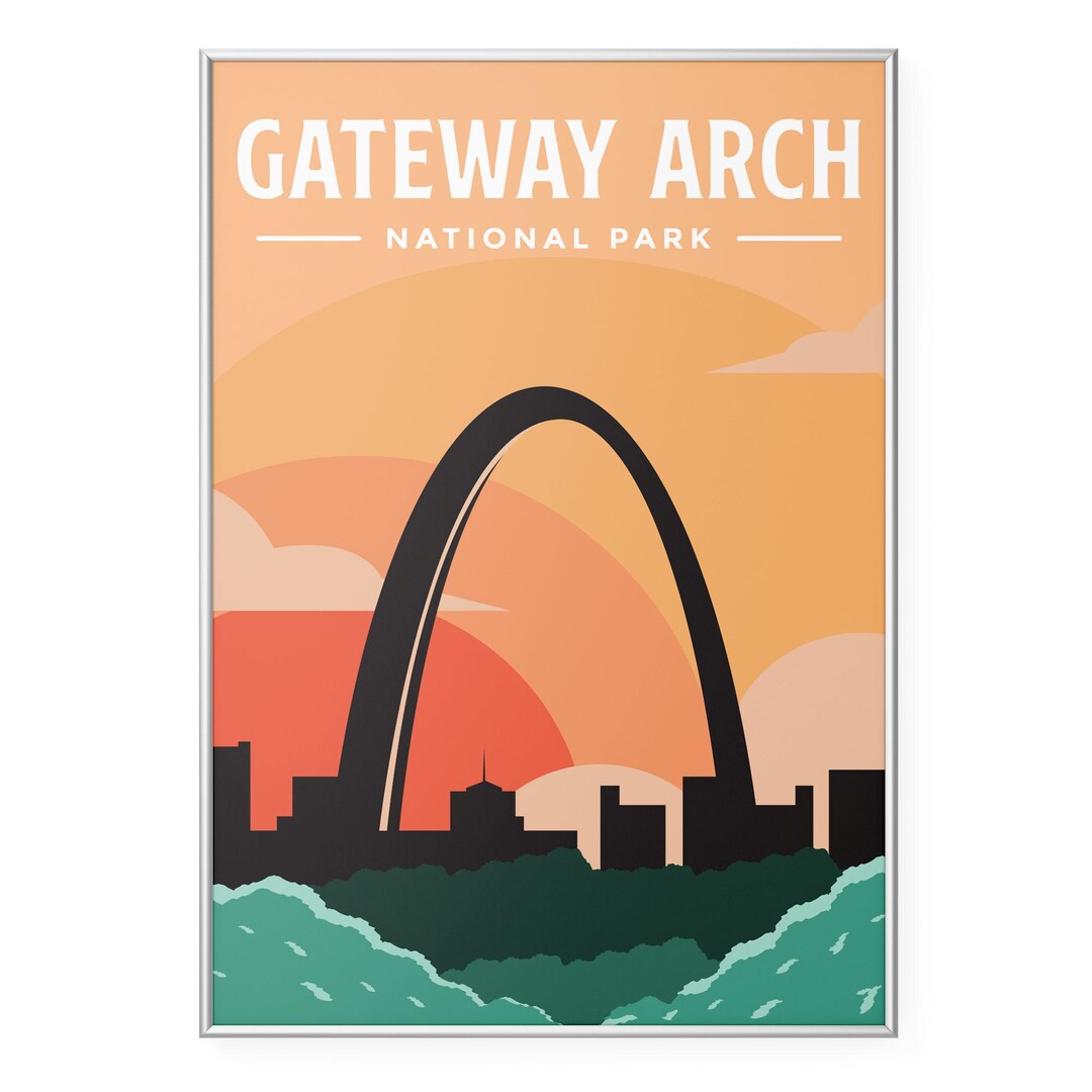 Gateway Arch National Park Poster | Vintage St. Louis Wall Art | Retro ...