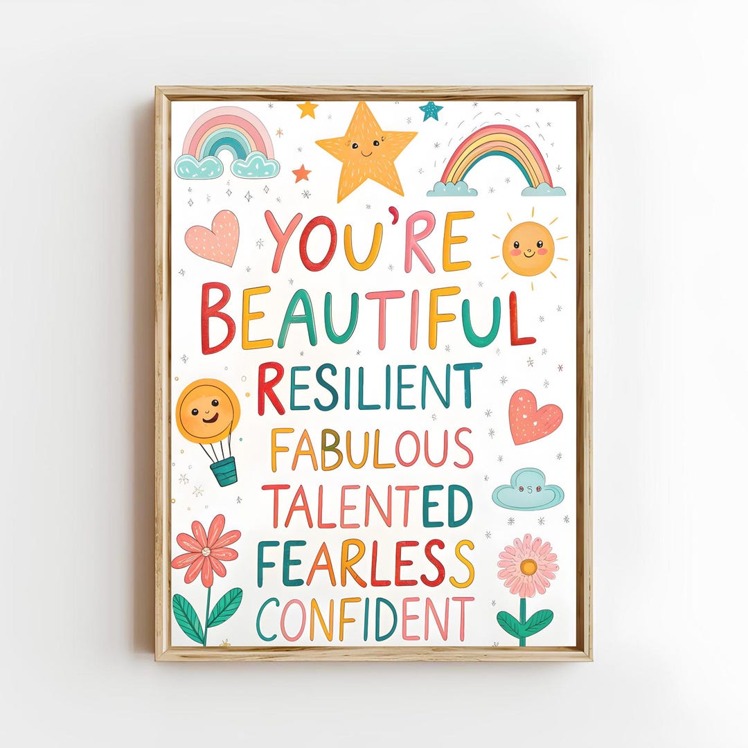 Inspirational Kids Wall Art | Positivity Poster | Positive Affirmation ...