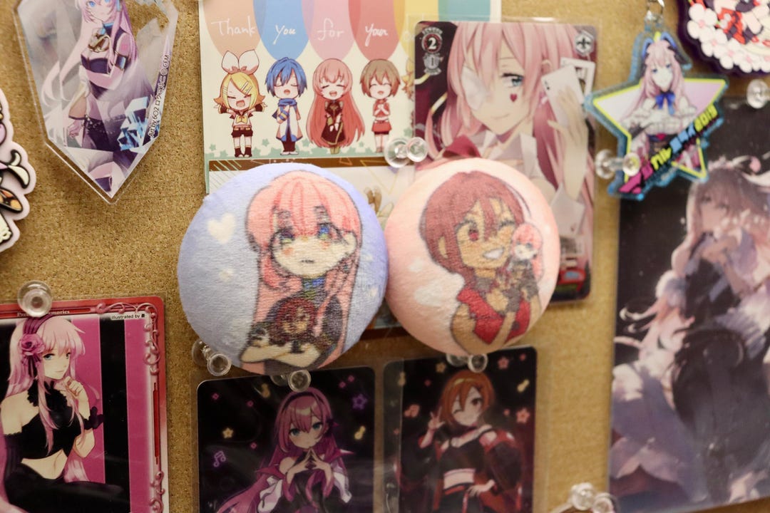 Meiluka Meiko and Megurine Luka Plushie Plush Pinback Button Pin - Etsy