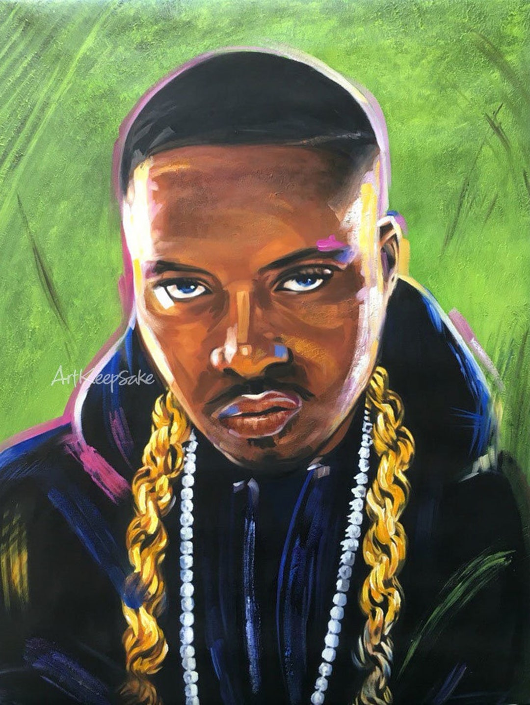 Nas Rap and Hip Hop Art Oil Painting on Canvas 24x32 - Etsy