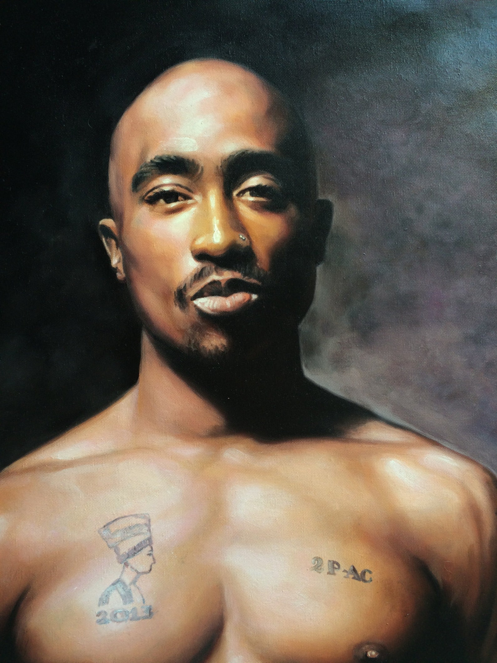 Tupac 2pac Shakur Oil Painting on Canvas 24x32 Inch Large | Etsy