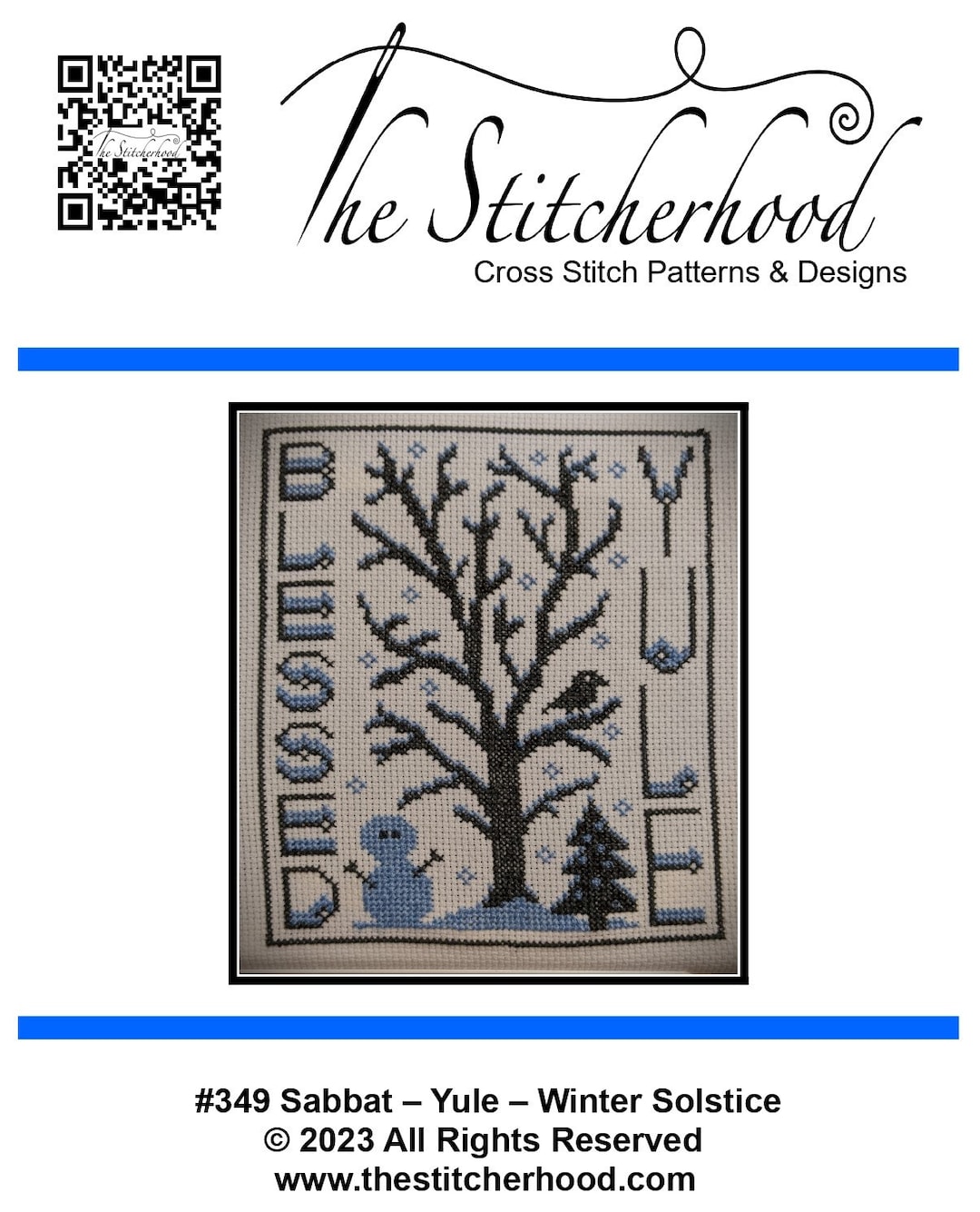 Cross Stitch Pattern PDF Emailed Wicca Yule Sabbat Winter Solstice ...