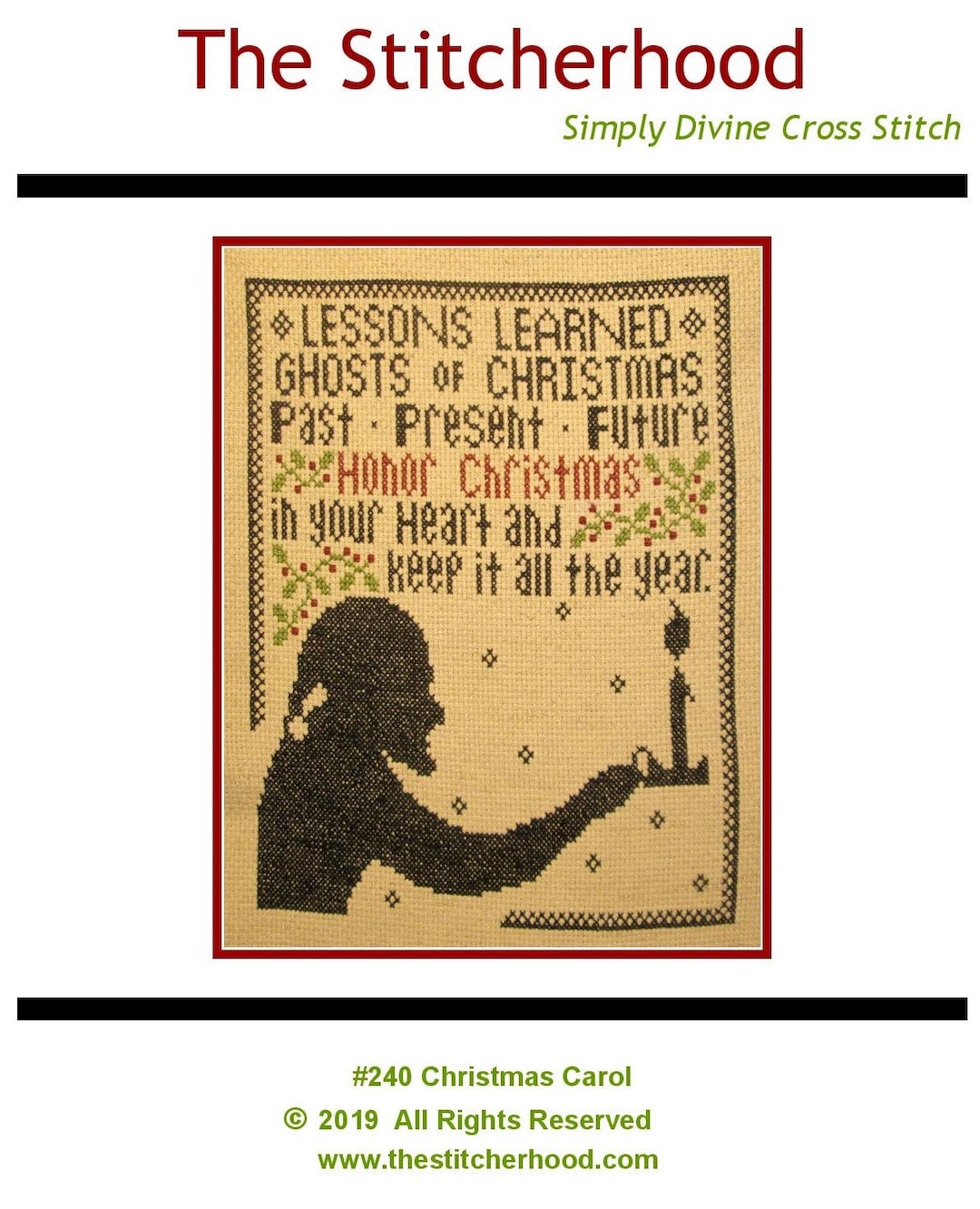 PDF Emailed Cross Stitch Pattern Christmas Carol Scrooge Holiday ...