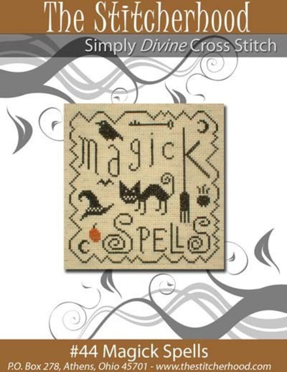PDF Emailed Cross Stitch Pattern Magic Spells Halloween Decor | Etsy