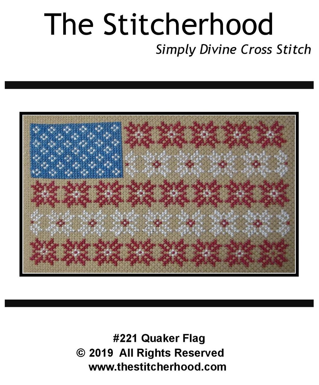PDF Emailed Cross Stitch Pattern Quaker Flag July 4th Independence Day ...