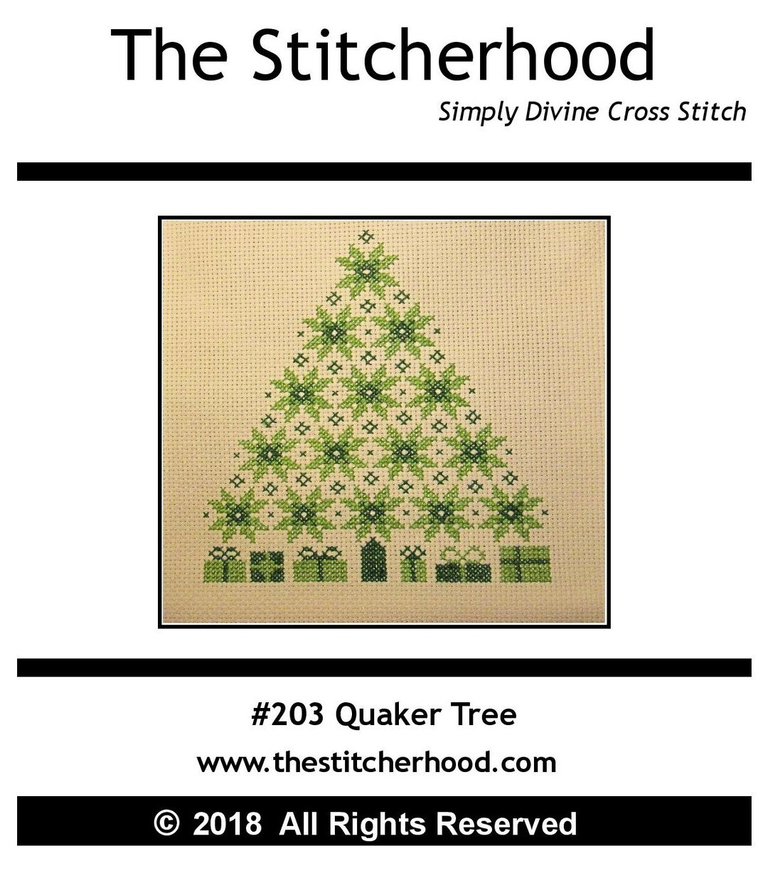 PDF Emailed Cross Stitch Pattern Quaker Tree Christmas Holiday Decor ...