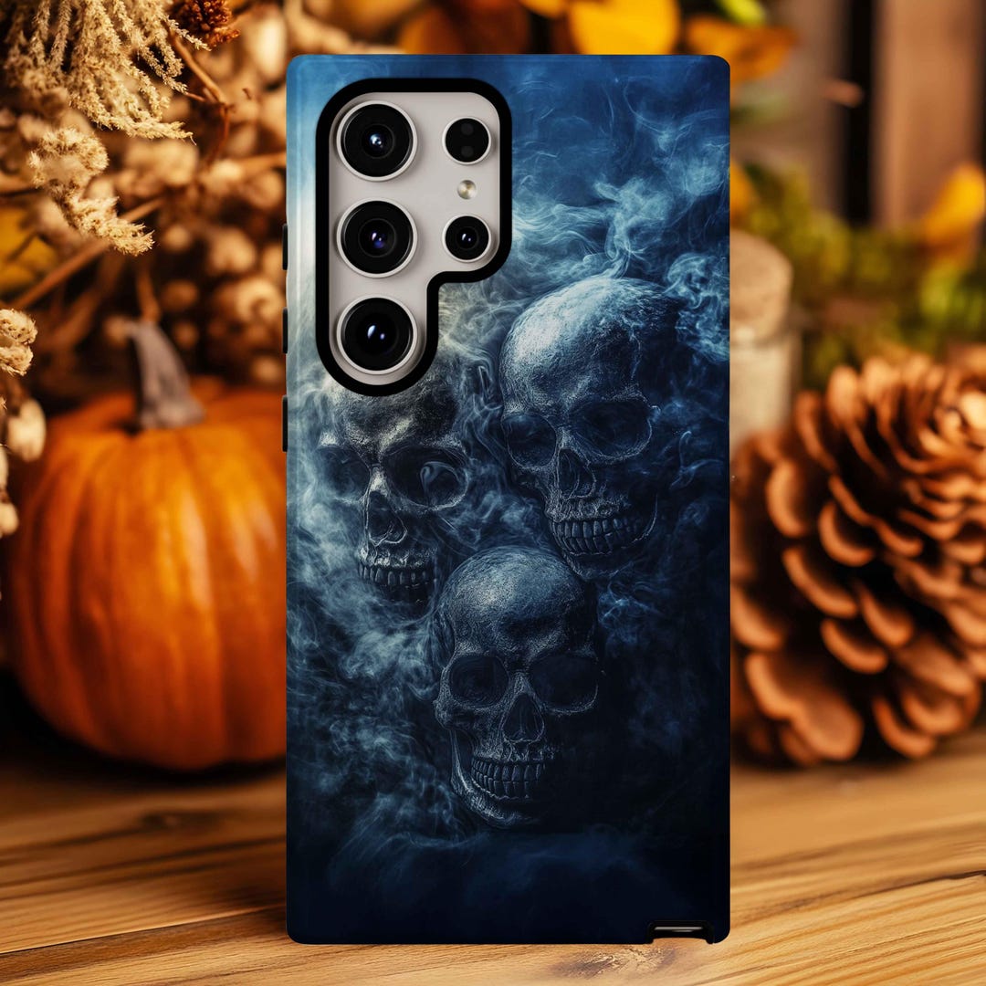Skull Design Magnetic iPhone Case: Goth Skeleton Phone Cover - Etsy