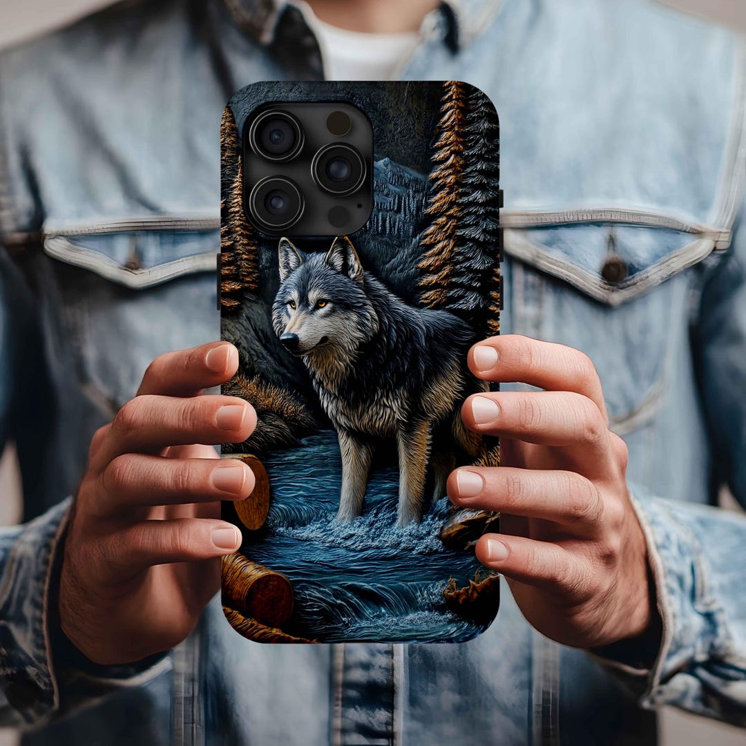 IPhone Wolf Case: Outdoor 3D Design - Shock Absorbing Cover - Etsy