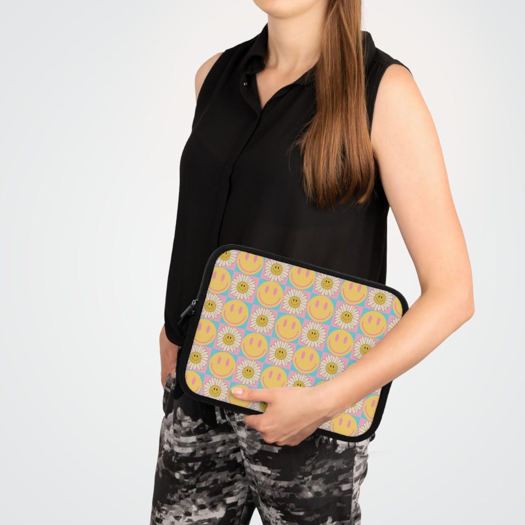 Smiley Floral Laptop Sleeve - Etsy