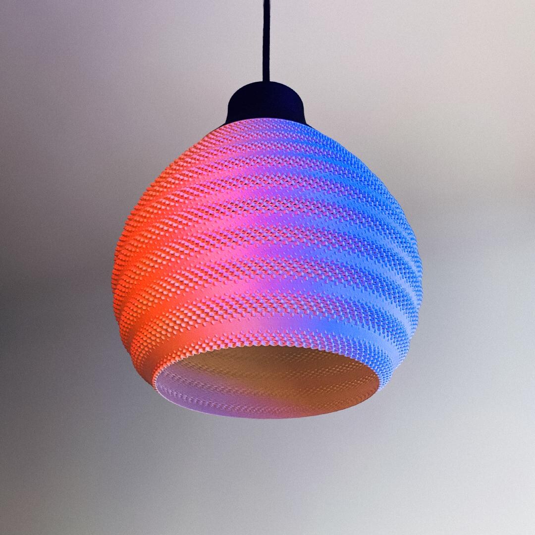 Cora Pendant Lamp – Ripplemesh 3D Printed Light Shade, Modern Ceiling ...