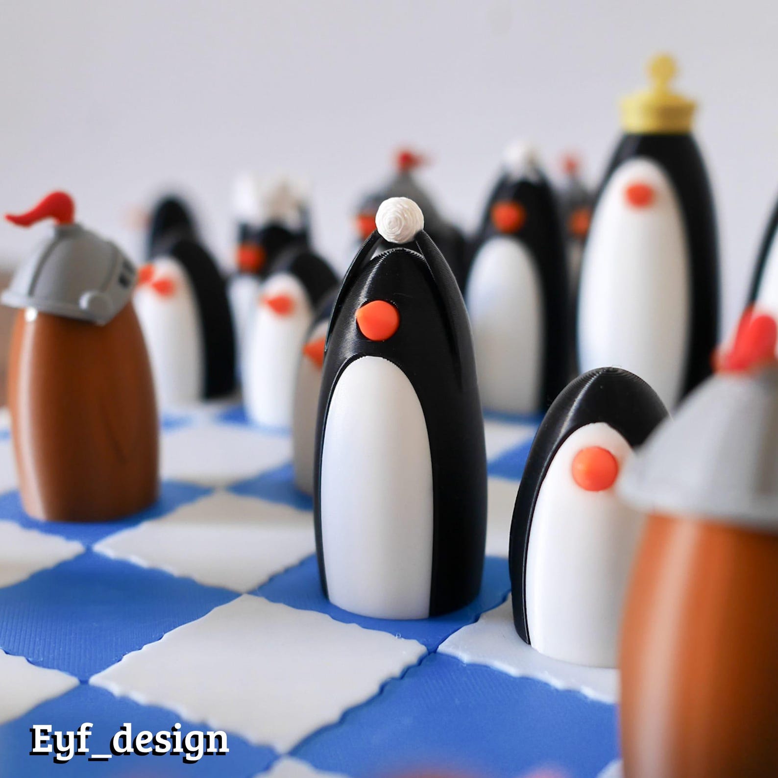 TUXEDO | Penguin Chess Set - Unique Chess Pieces and Matching Board - Etsy
