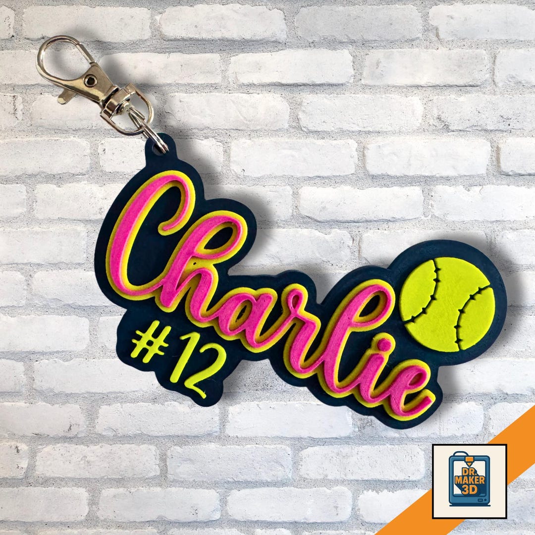 Personalized Softball Bag Tag | 3D Custom Name Tag | Sports for Girls ...