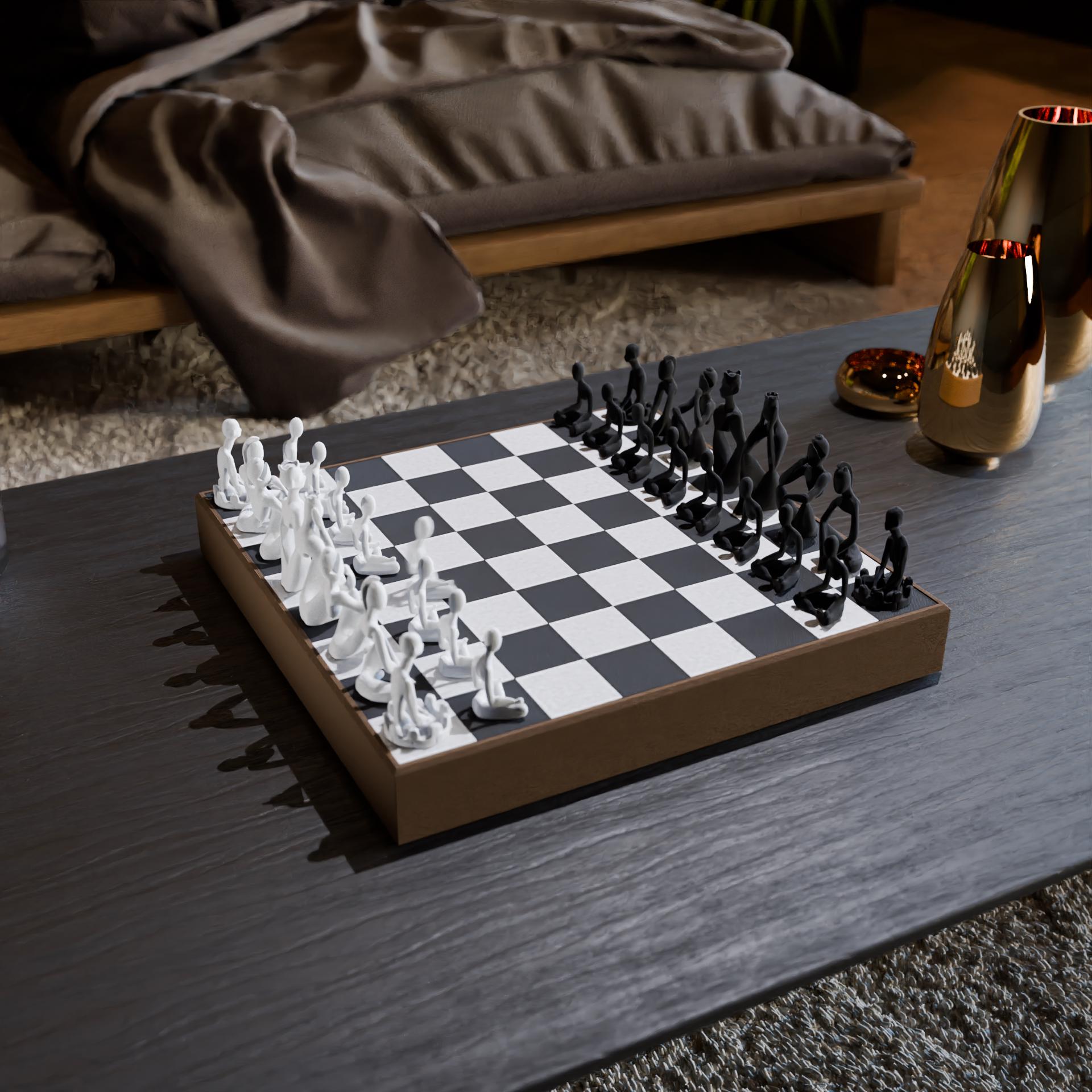 ABBY | Minimalist Abstract Chess Set - Custom Modern Chessboard With ...