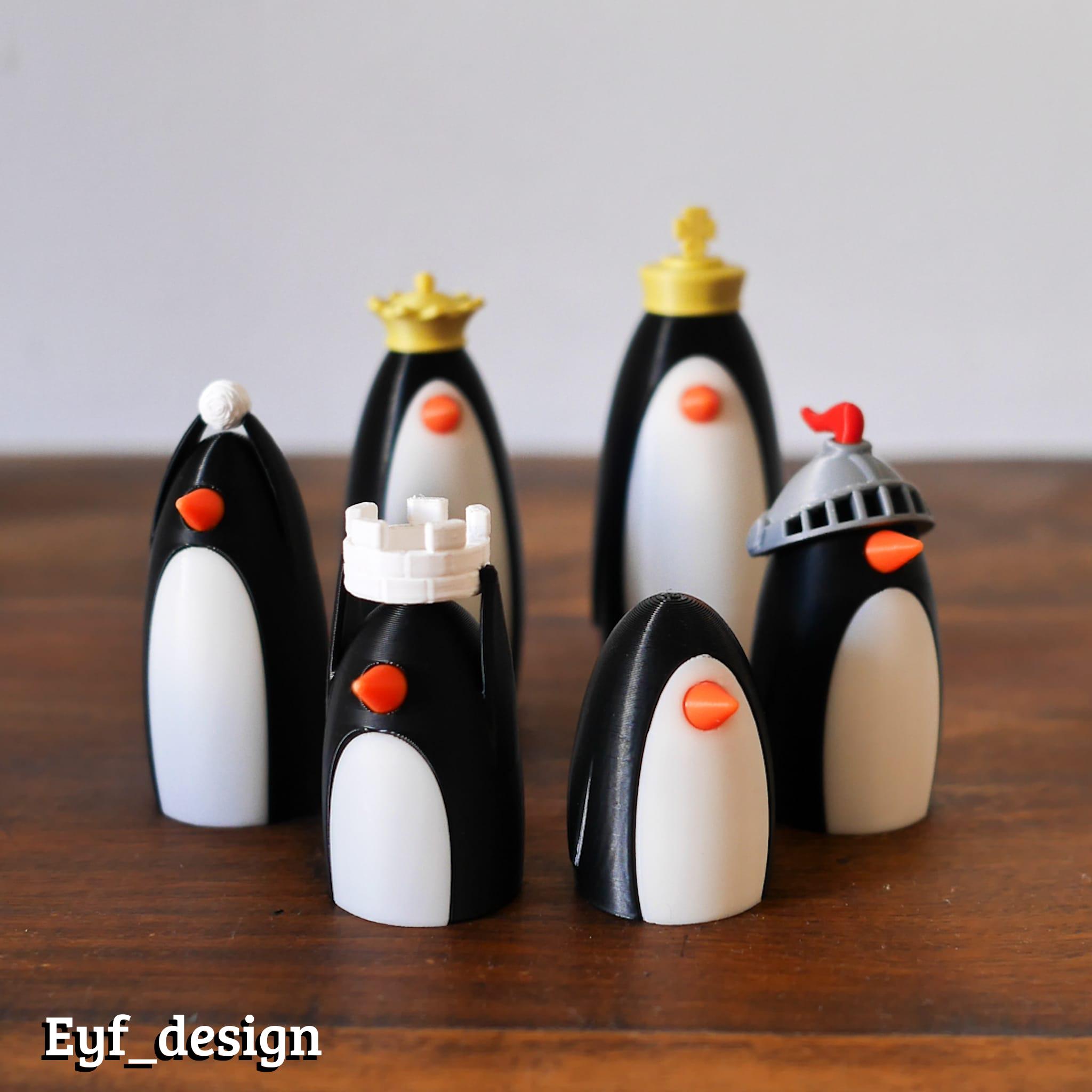 TUXEDO | Penguin Chess Set - Unique Chess Pieces and Matching Board - Etsy