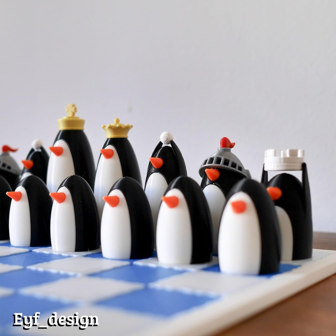 TUXEDO | Penguin Chess Set - Unique Chess Pieces and Matching Board - Etsy