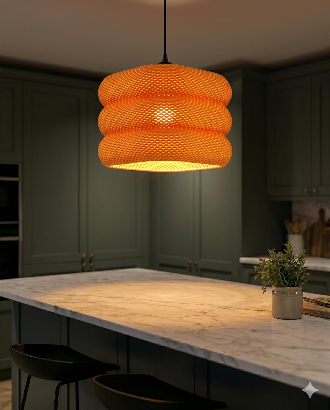 CLARA | Woven Pendant Light, Custom Hanging Lampshade, Textured Ceiling ...
