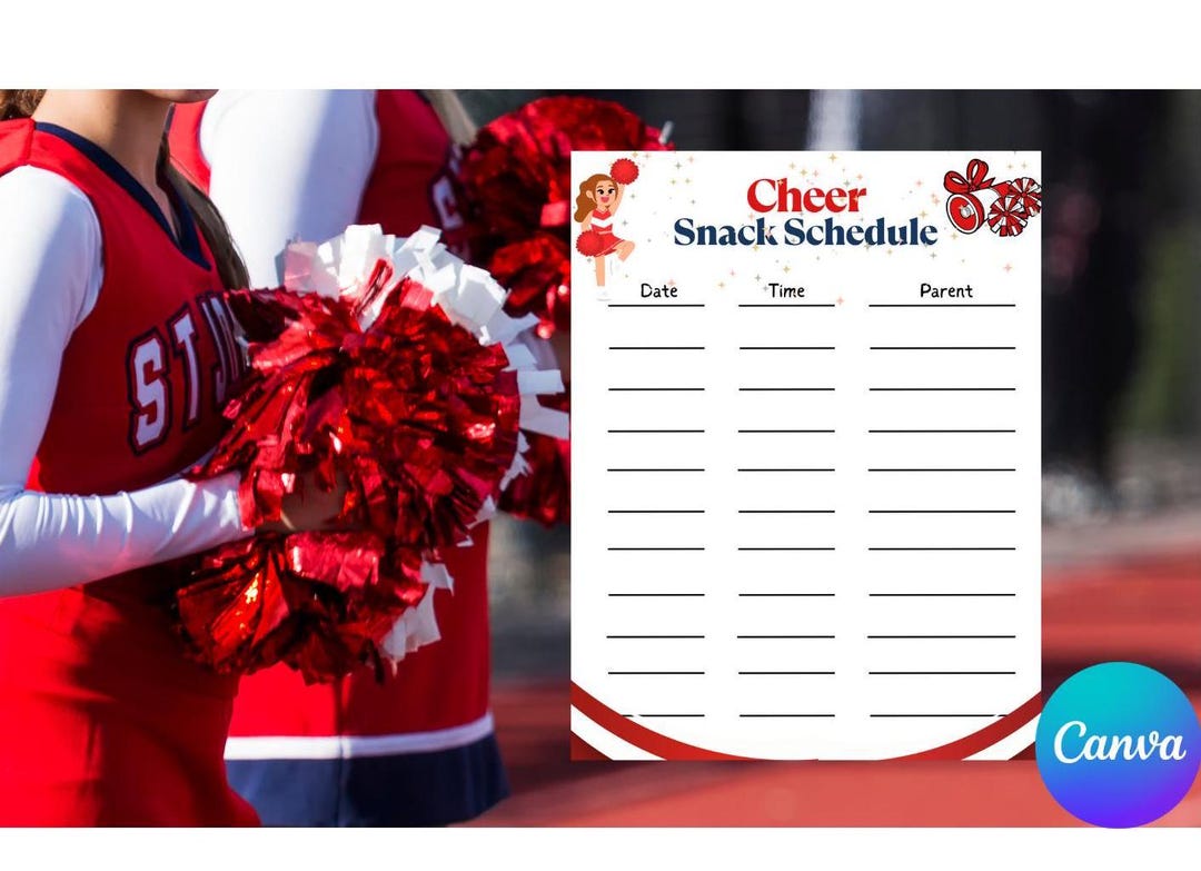 Editable Cheer Snack Sign-up Sheet: Team Snack Organizer (digital ...