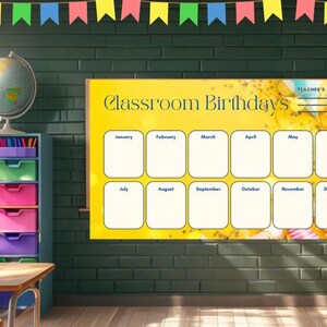 Classroom Birthday Chart Printable | Editable School Birthday Wall ...